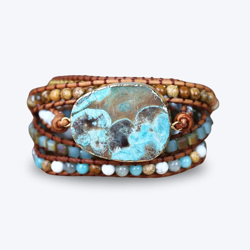 Ocean Turquoise Wrap Bracelet – Stress Relief Crystal Jewelry