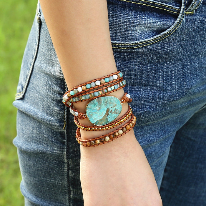 Ocean Turquoise Wrap Bracelet