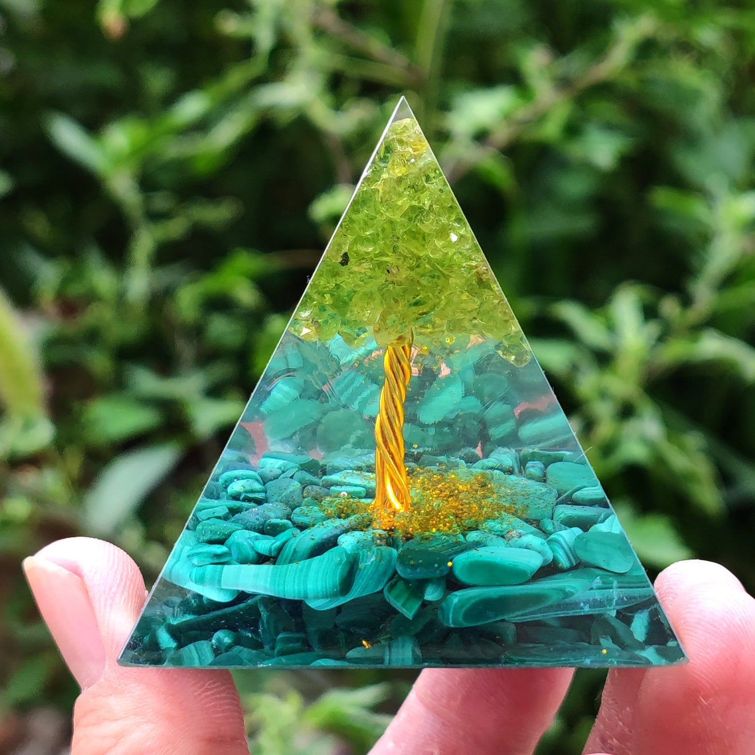 Knowledge Tree Amazonite Jade Orgone Pyramid