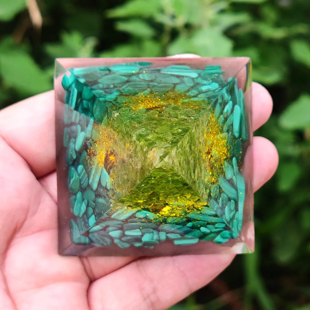 Knowledge Tree Amazonite Jade Orgone Pyramid