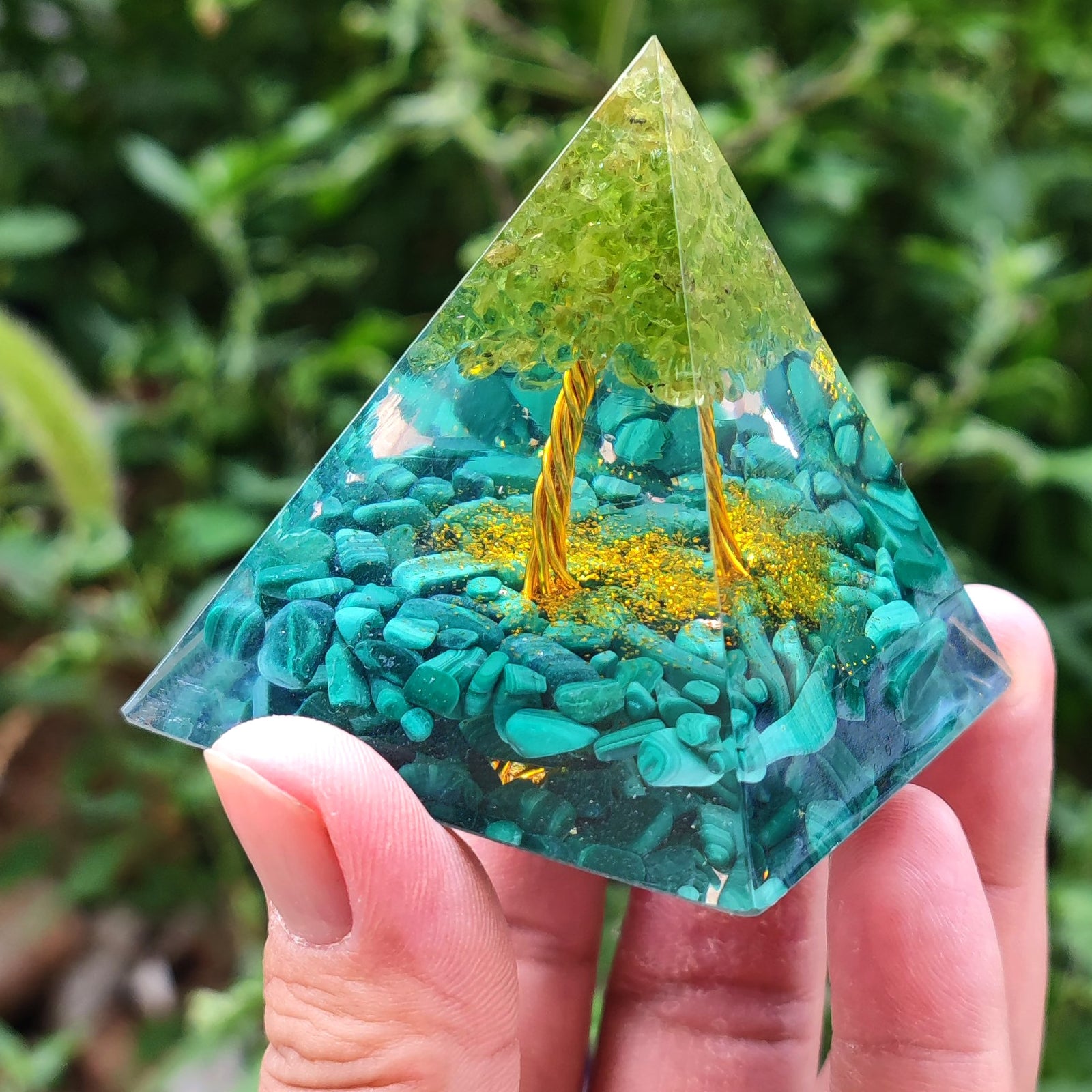 Knowledge Tree Amazonite Jade Orgone Pyramid