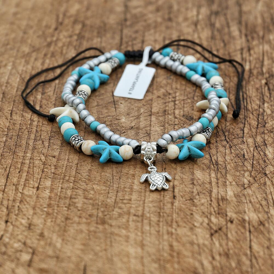 Turquoise Sea Turtle Anklet – Healing Stone Ocean Jewelry