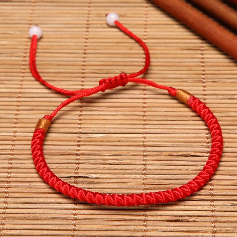 Embroidered Lucky Red String Bracelet