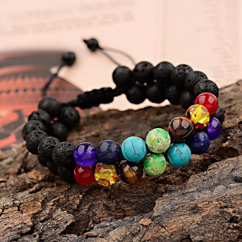 Painterly Chakras Lava Bracelet
